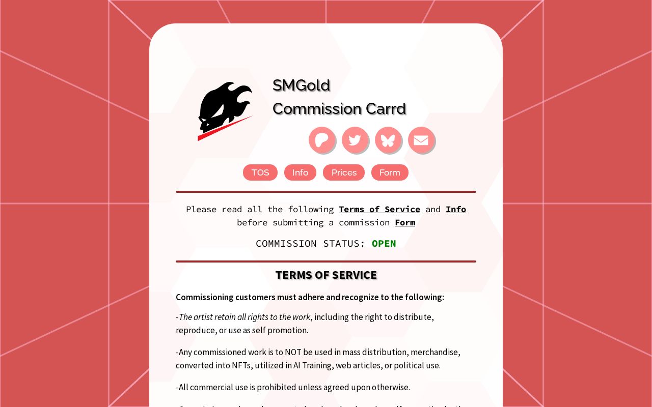 SMGold Commission Carrd